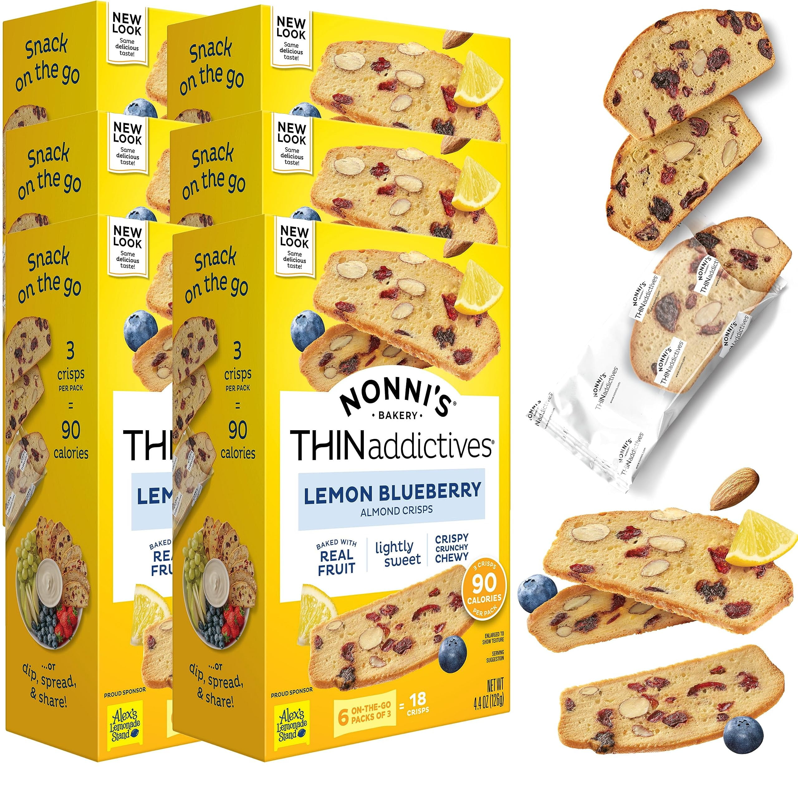 Nonni's THINaddictives Almond Thin OIF8 Cookies - 6 Boxes Lemon Cookie ...
