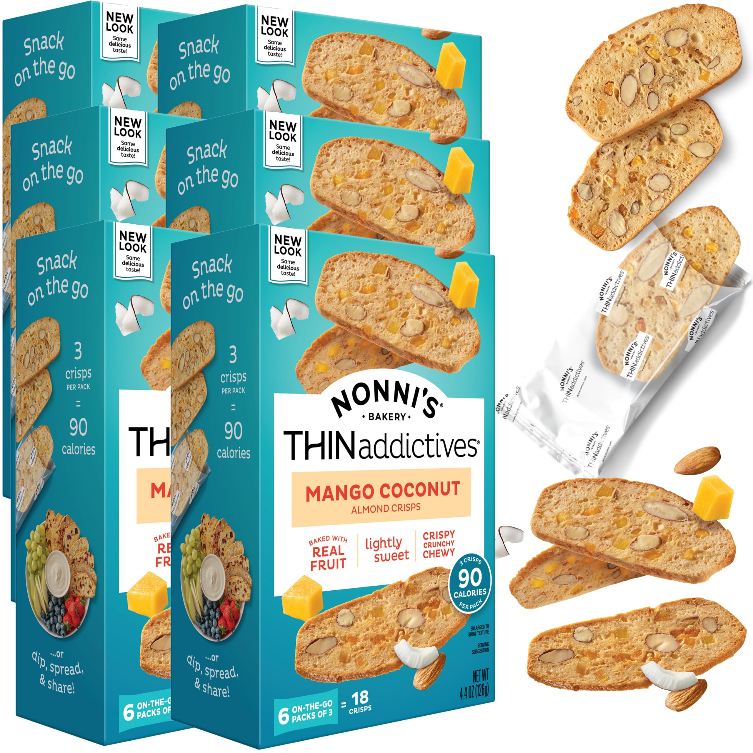 Nonni's THINaddictives Almond Thin SAF21 Cookies - 6 Boxes Almond ...