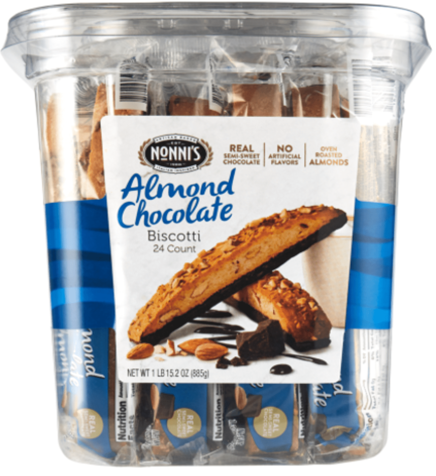 Nonni's Almond Chocolate Biscotti, 1.3 Oz, Artisan-Baked Italian ...