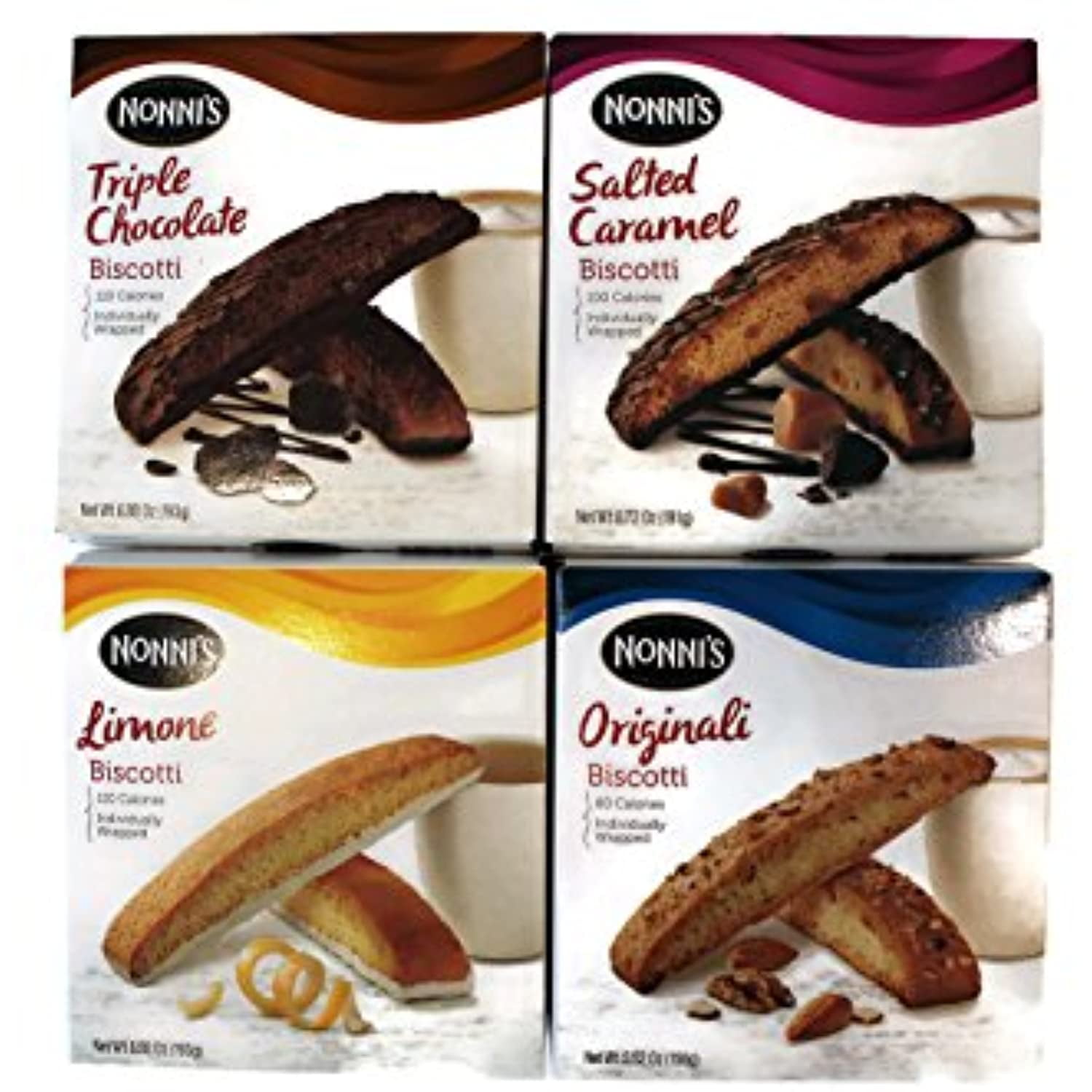 Nonnis Biscotti Variety Pack Of 4- (Triple Chocolate, Limone, Originali ...