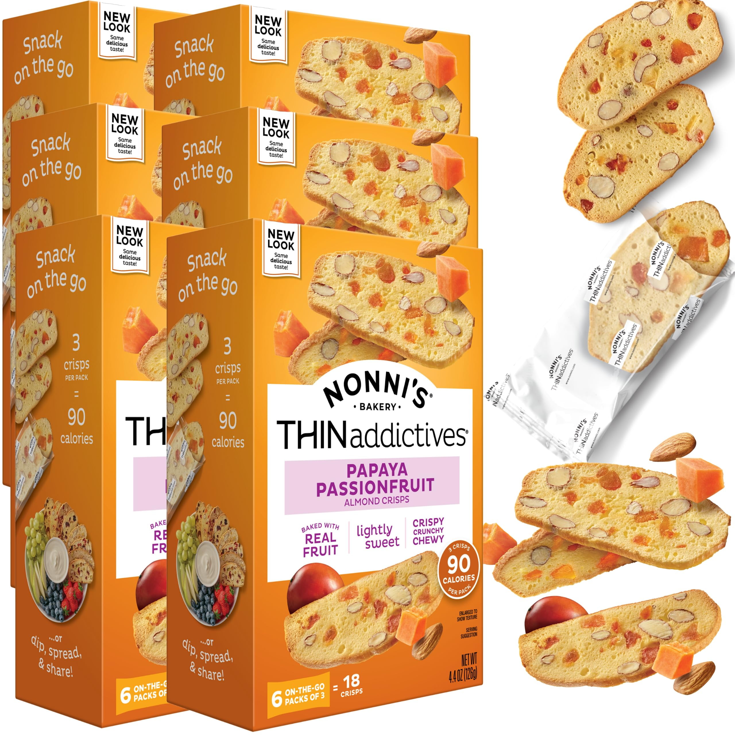 Nonnis Thinaddictives Almond Thin Cookies - 6 Boxes Papaya ...