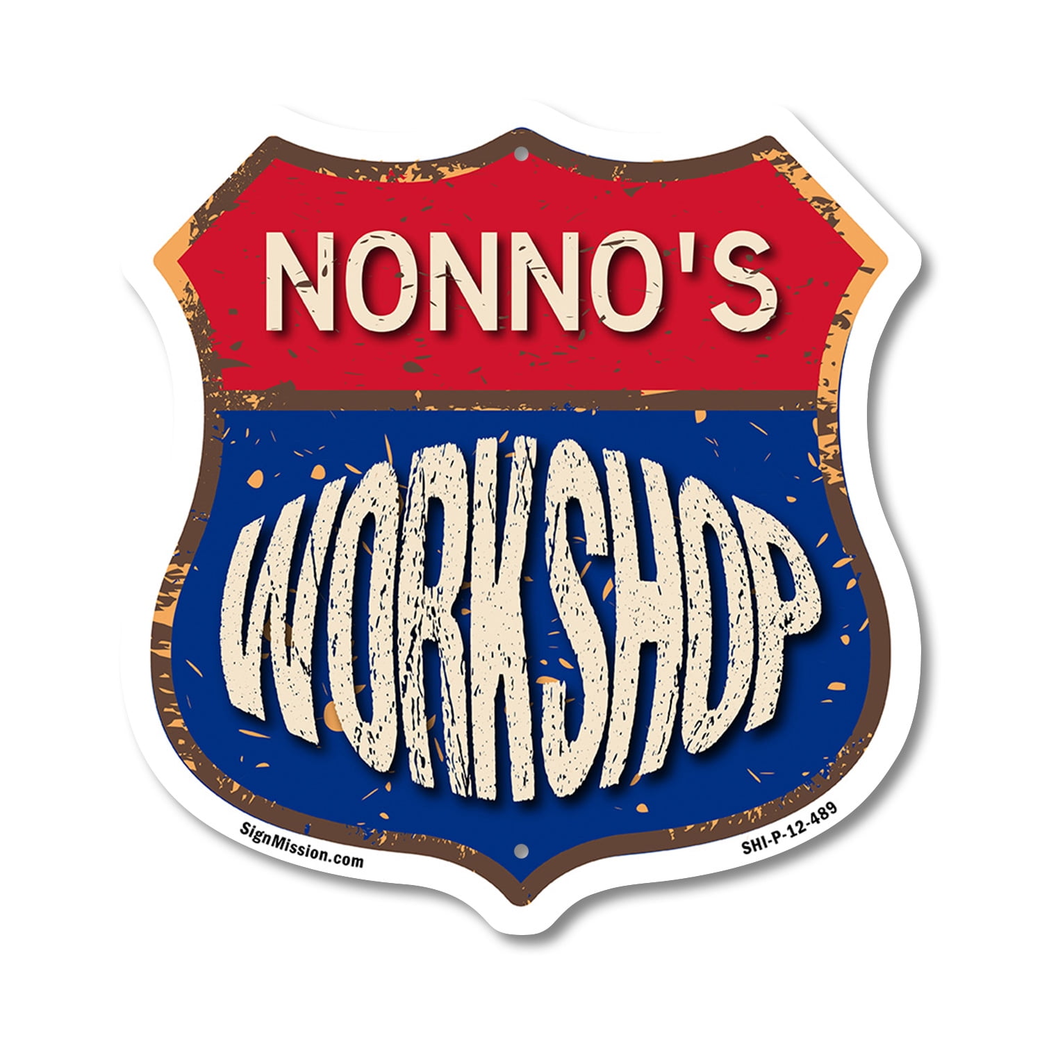 Nonno's Workshop 12 inch X 12 inch Shield Shaped Commercial Grade ...