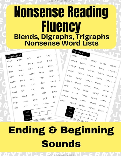 Reading Practice Workbooks Nonsense Reading Fluency: Blends, Digraphs ...