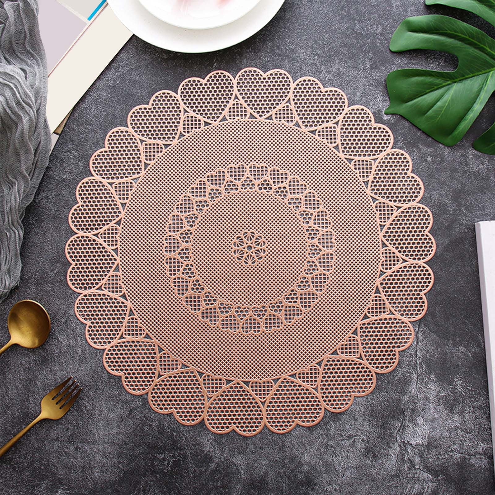 Nonslip Heat Insulating Dinner Mat, Pvc Hollow Circles, Heavy-duty Edge ...