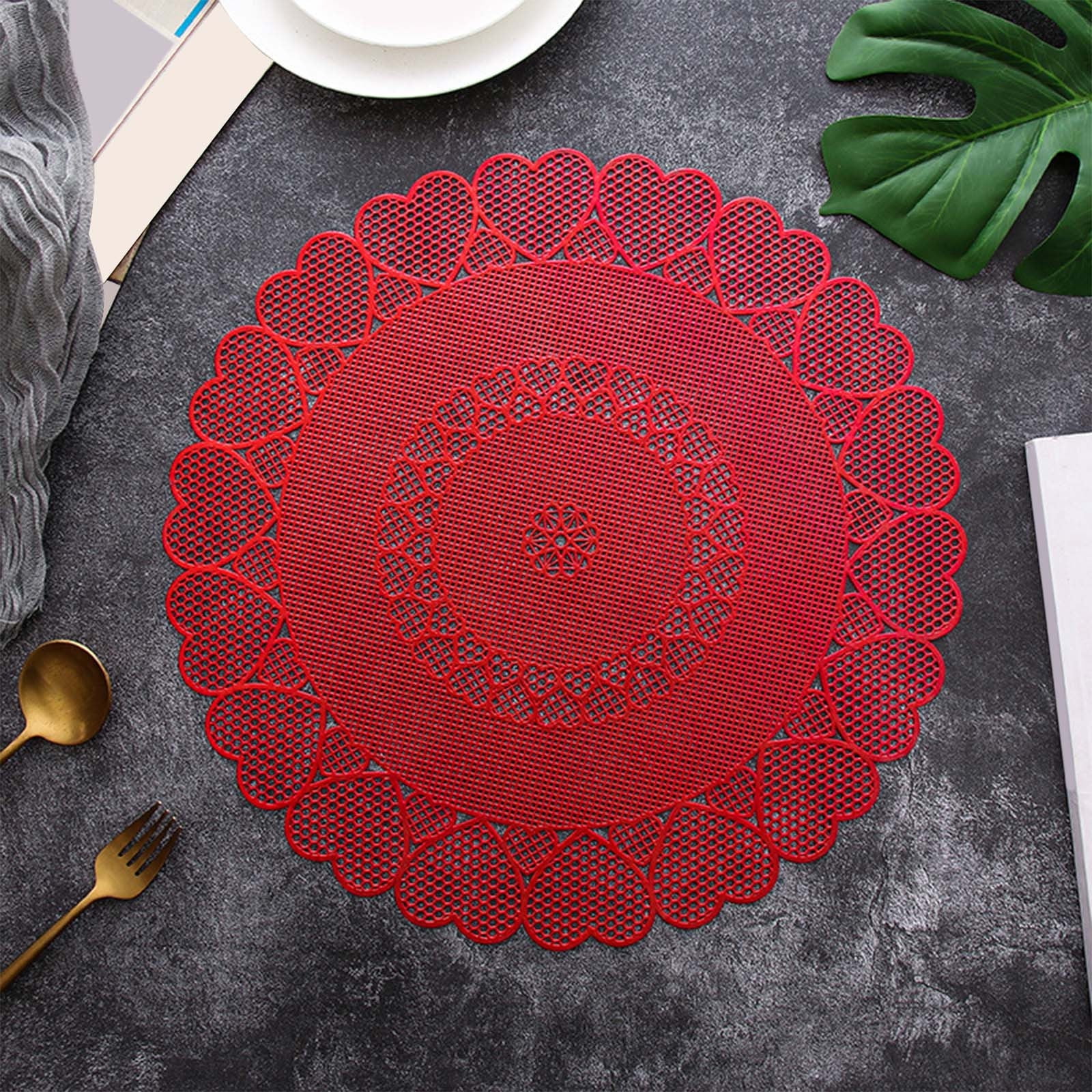 Nonslip Heat Insulating Table Placemat | PVC Hollow Circle Design ...