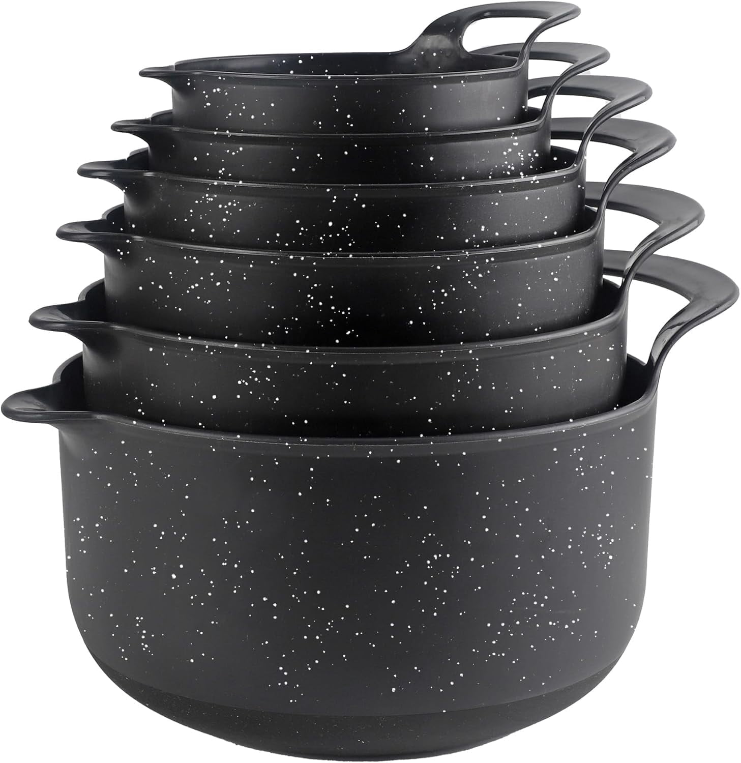 COOK WITH COLOR Plastic Mixing Bowls with Pour Spouts, Handles and Non ...