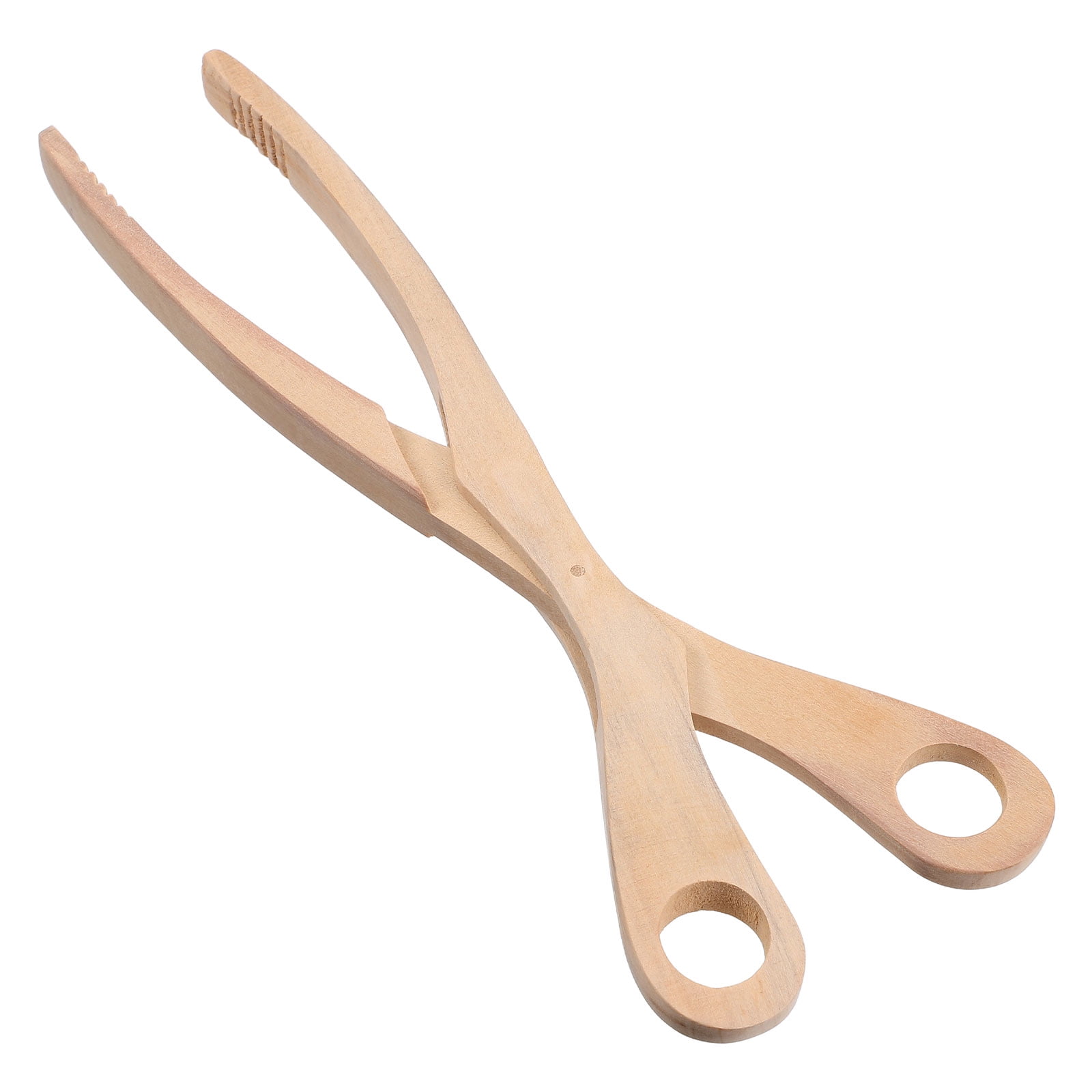 Nonslip Wooden Toast Tongs Reusable Scissor Style Bread Clamp Cooking ...