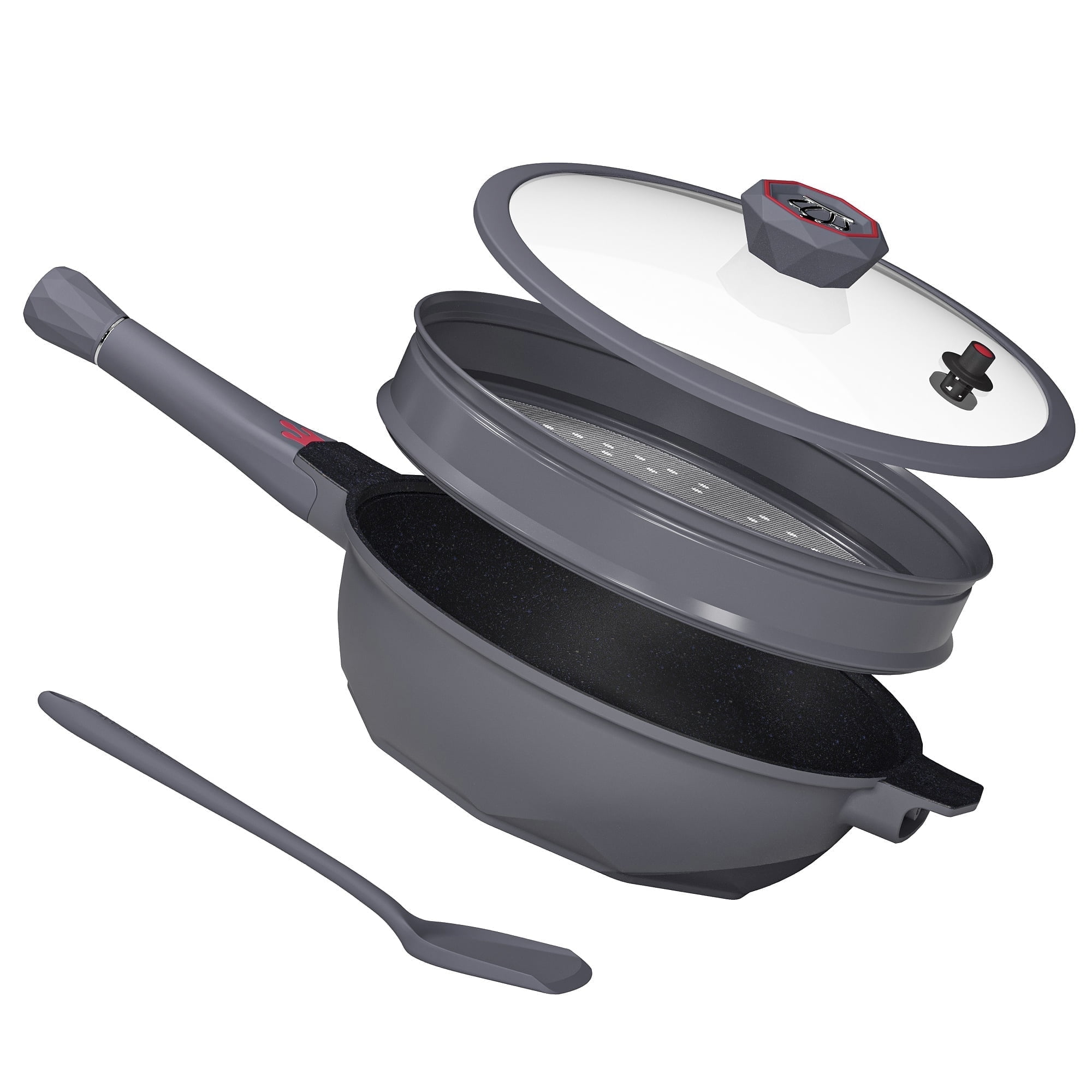 Nonstick 11-inch Wok Pan with Lid - Deep Frying Pan for Versatile ...