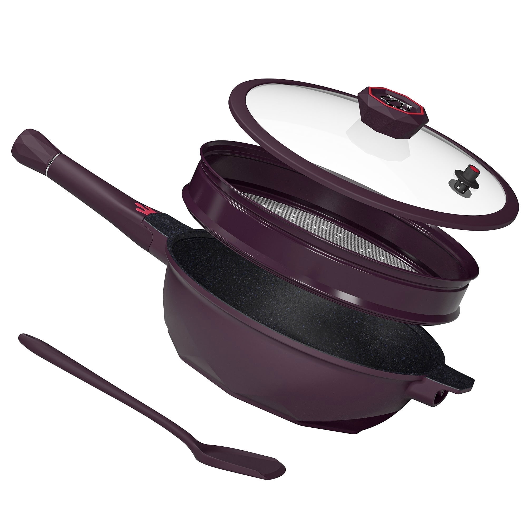 Nonstick 11-inch Wok Pan with Lid - Deep Frying Pan for Versatile ...