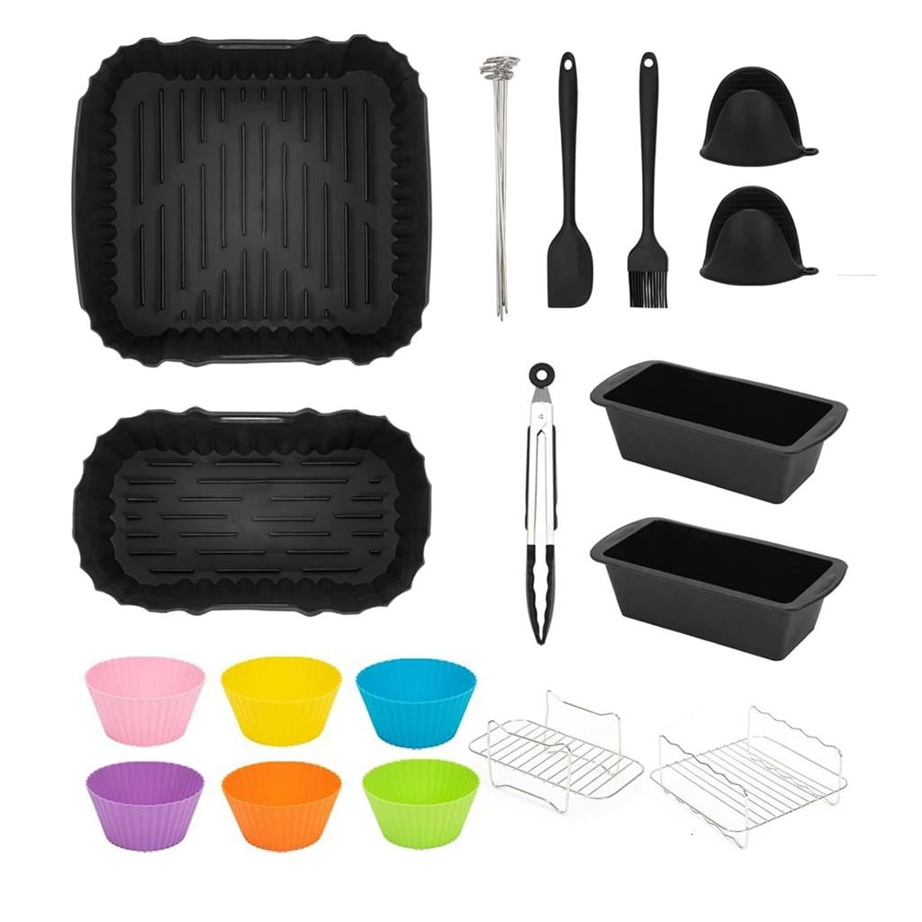 Nonstick Baking Rack Liners Silicone Molds Double Stack Oil Brush for ...