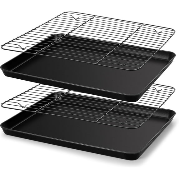 Nonstick Baking Sheet with Rack Set, 16 x 12 x 1 Inch Cookie Sheet ...