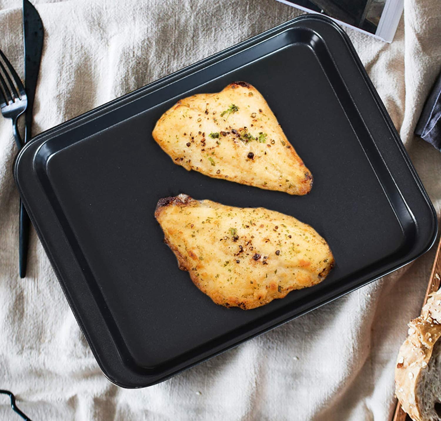 Nonstick Baking Sheet, Small Rectangular Bakeware and Cookie Sheet Pan ...
