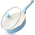 Nonstick Ceramic Saute Pan 10-inch, 3.5QT Nonstick Skillet, Non Deep ...