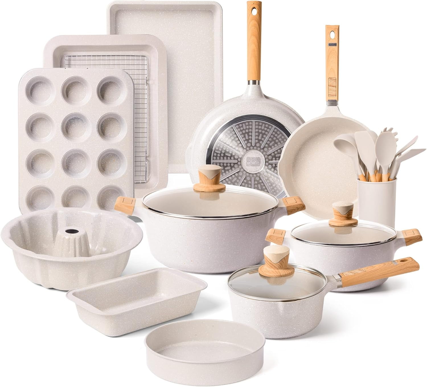 Nonstick Cookware Set - 16 PCS Non Toxin Pots and Pans Set Non stick ...