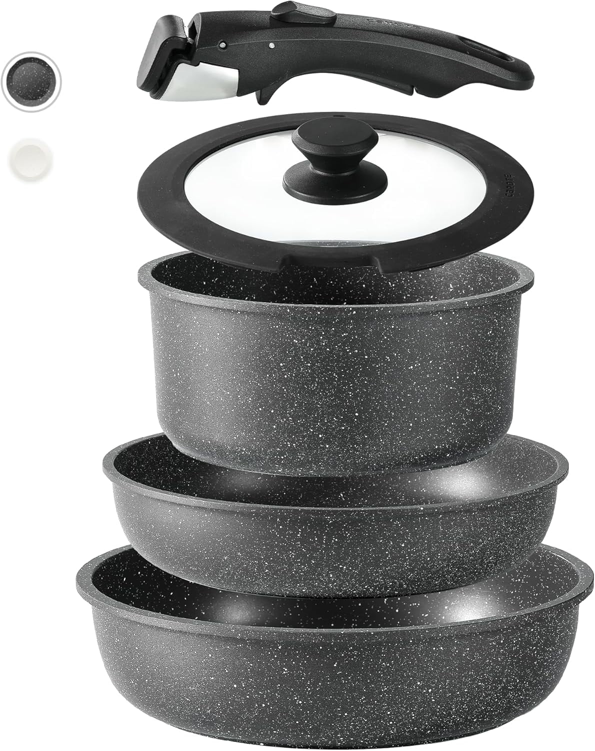 Nonstick Cookware Sets, Non Stick Pots and Pans Set Detachable Handle ...