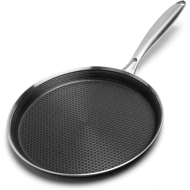 Nonstick Crepe Pan 12 inch Stainless Steel Crepe Pan Honeycomb Coating ...