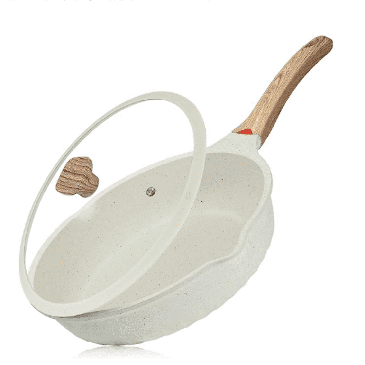 Nonstick Deep Frying Pan, Saute Pan with Lid, 11"/5Qt, Ceramic Coating ...