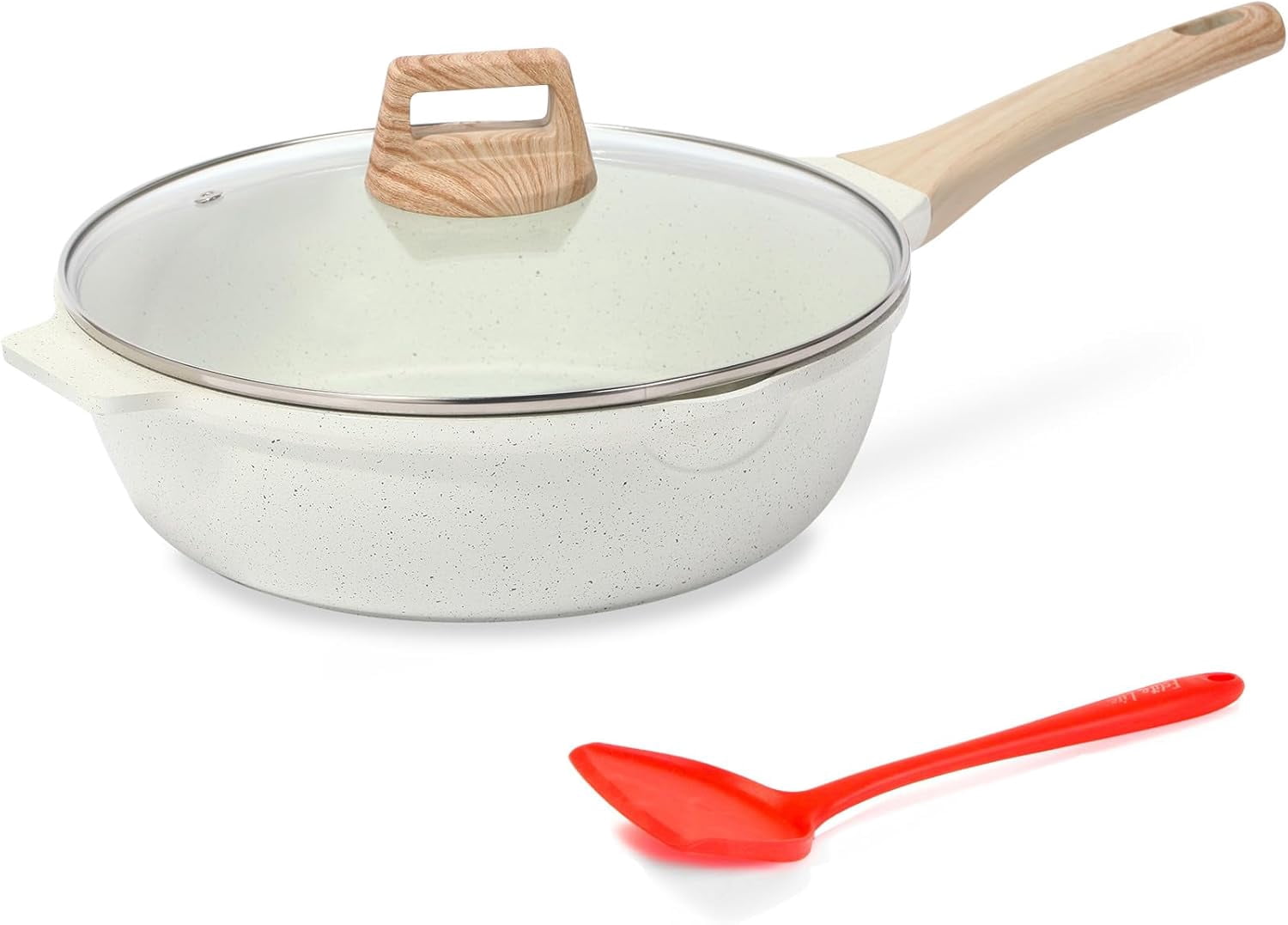 Nonstick Deep Frying Pan Skillet with Lid, 11 Inch Saute Pan Kitchen ...