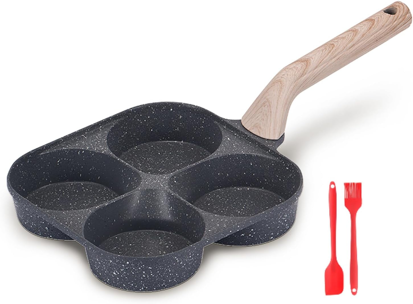 Nonstick Egg Pan Omelette Pan, 4-Cup Egg Frying Pan, Pancake Pan, Egg ...