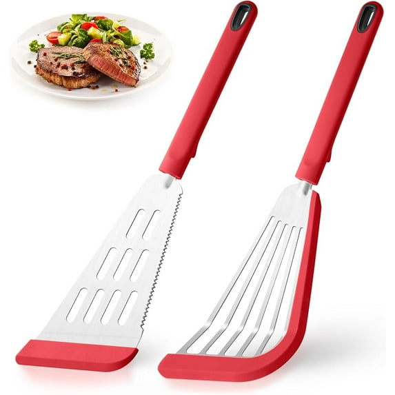Nonstick Fish Spatula,Maywe Tanso Thin Slotted Spatulas Turner Silicone ...