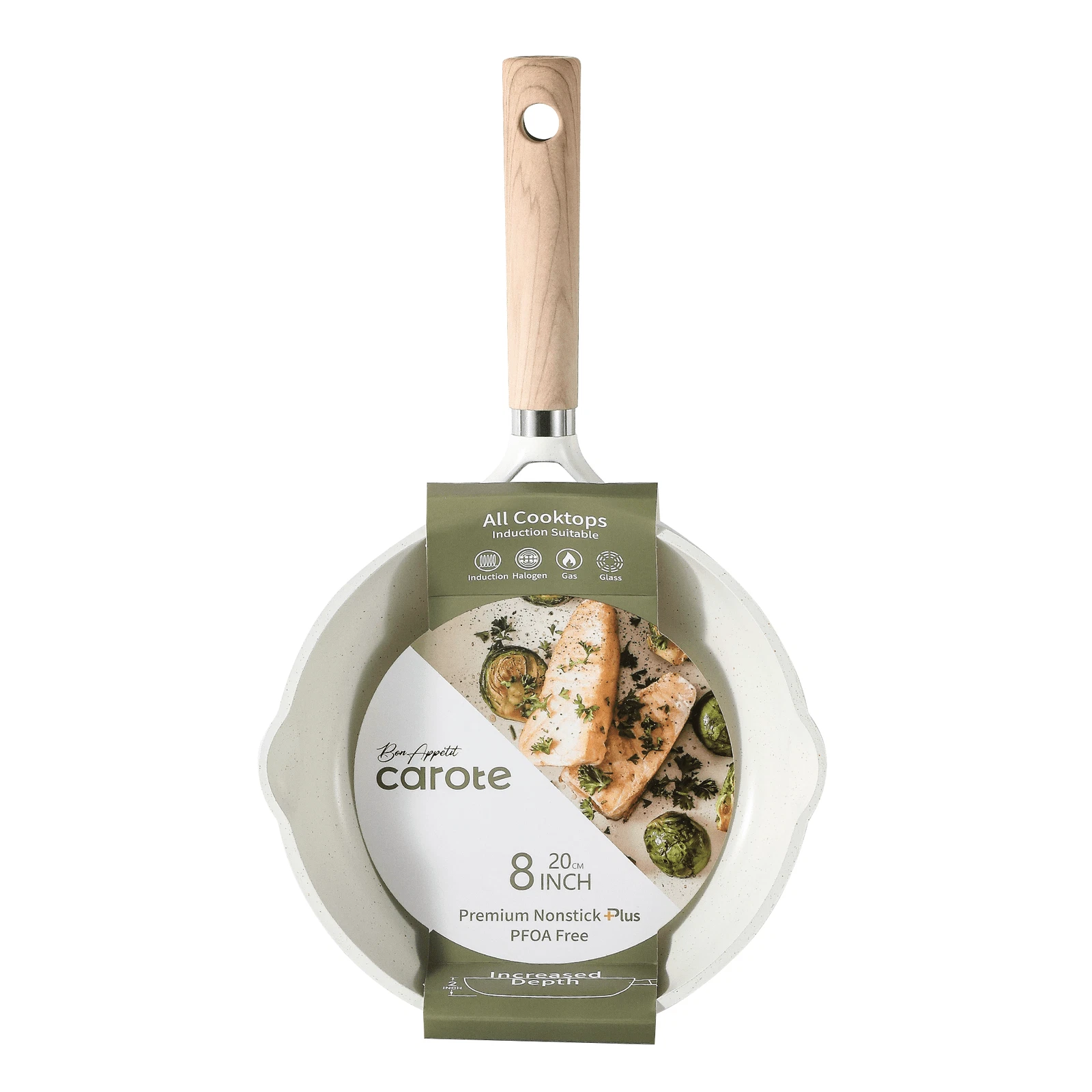 Nonstick Frying Pan 8Inch Skillet Induction White Granite Egg Pan ...