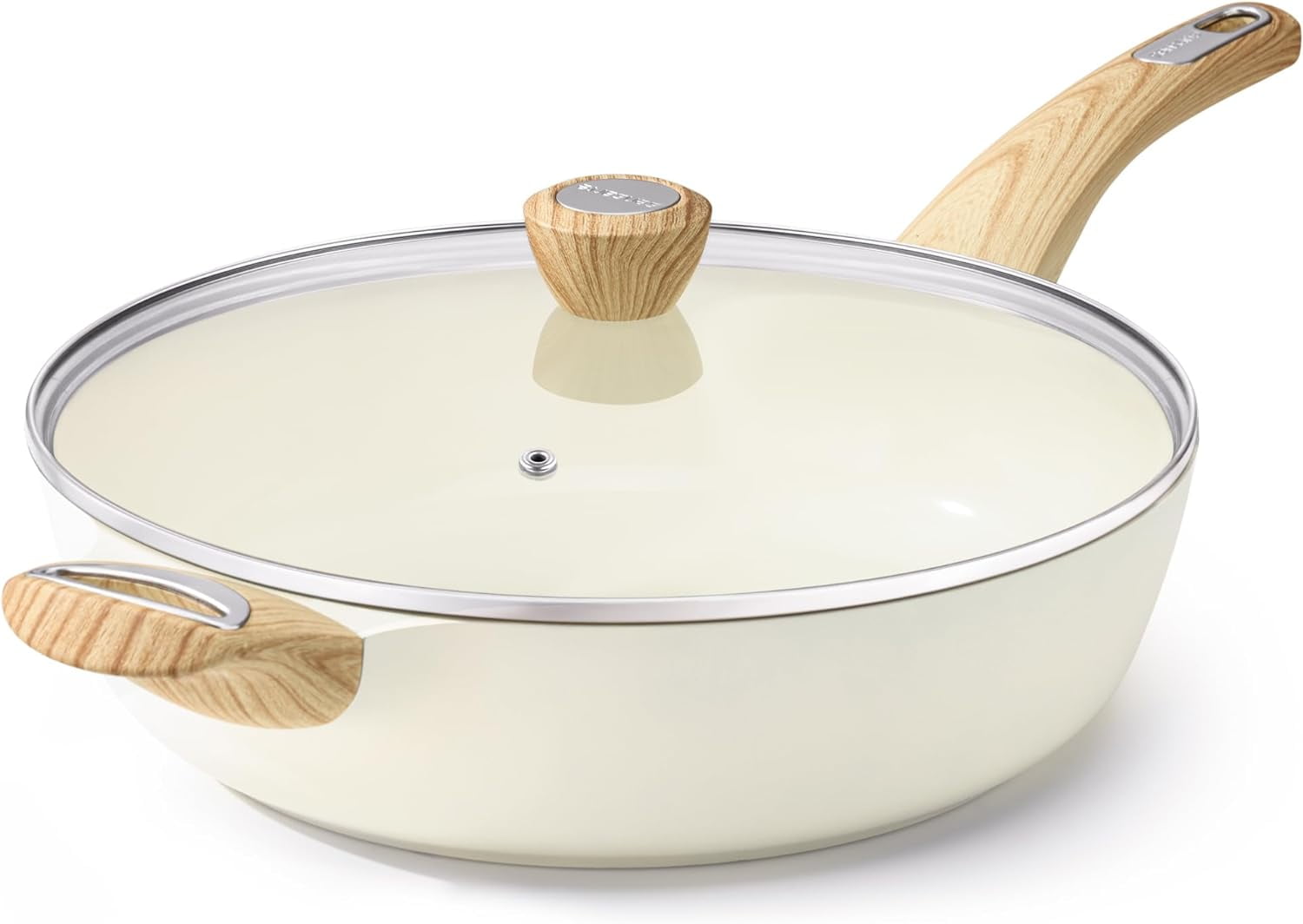 Nonstick Frying Pan Skillet with Lid, 12 Inch Large Deep Frying Pan, 5 ...