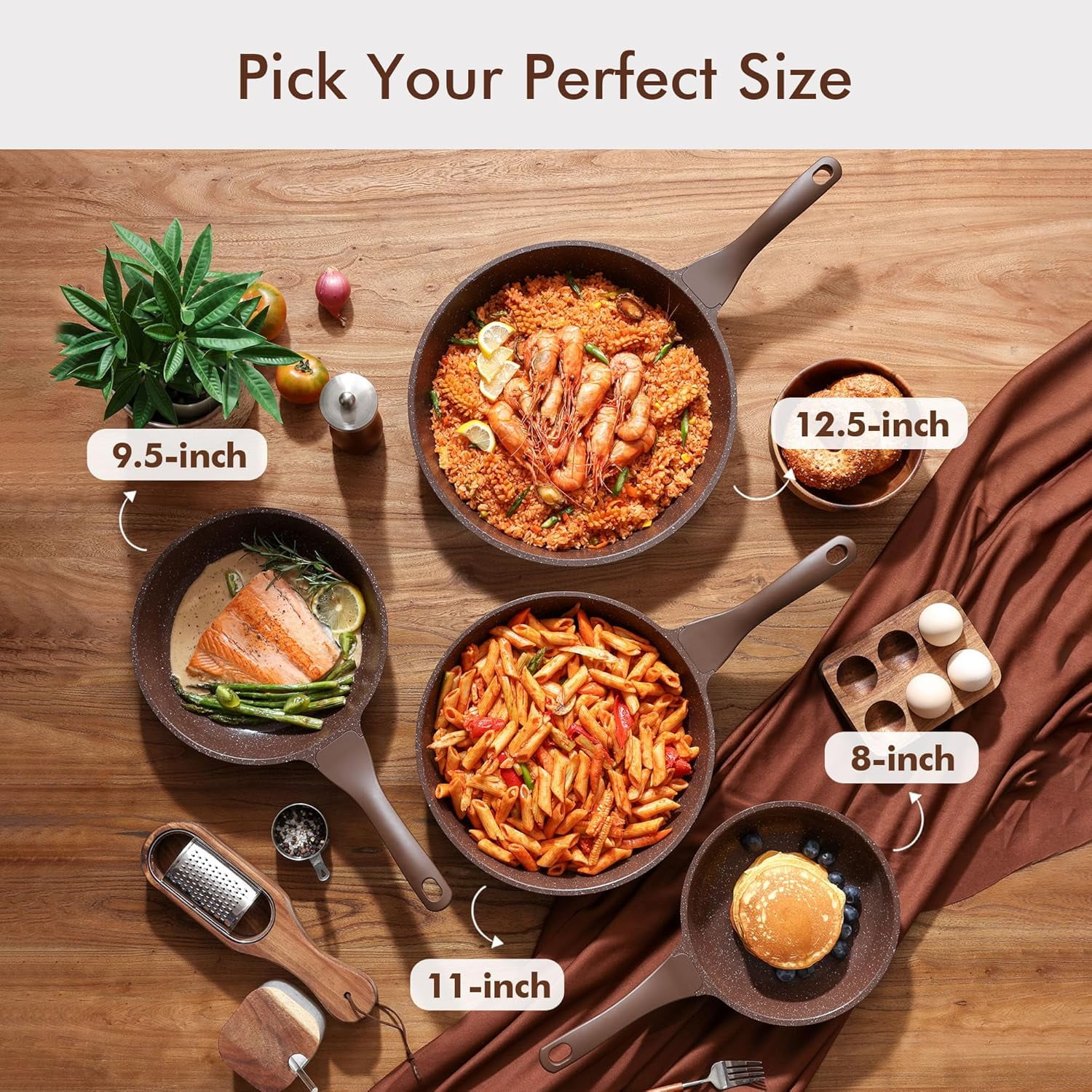 Nonstick Frying Pan Skillet, Swiss Granite Coating Omelette Pan ...