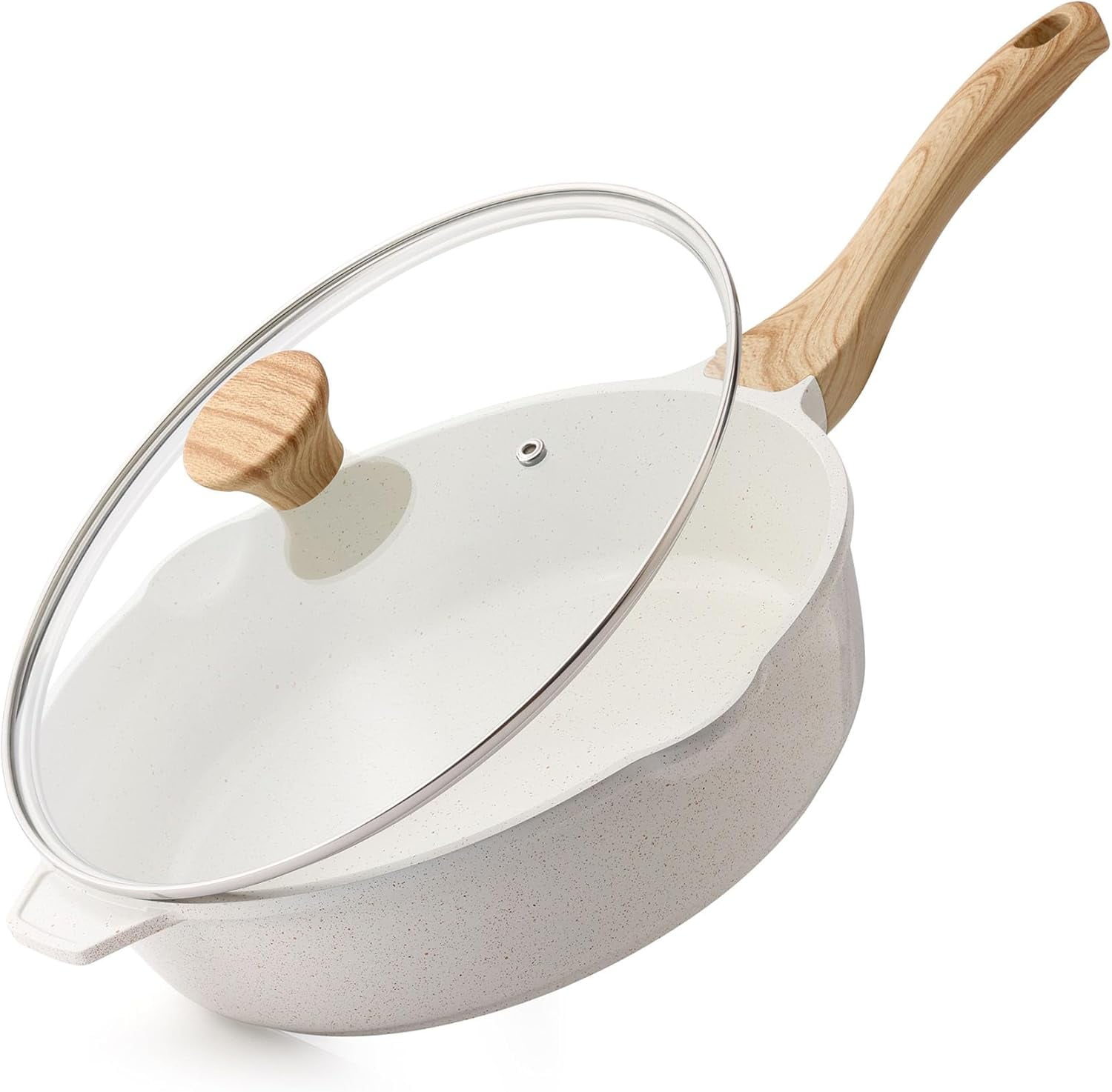 Nonstick Frying Pan Skillet with Lid 3.5/4.5/5QT, Ceramic Saute Pan ...