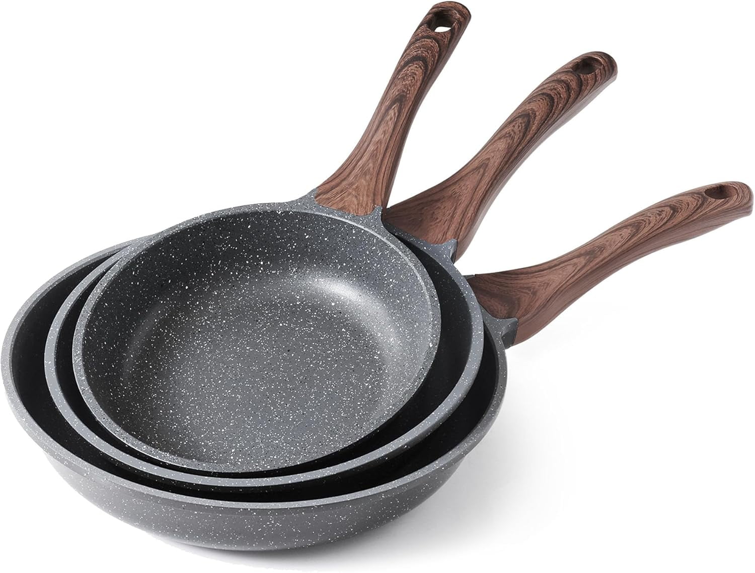 Nonstick Frying Pan Skillets, Swiss Granite Coating Omelette Pans ...