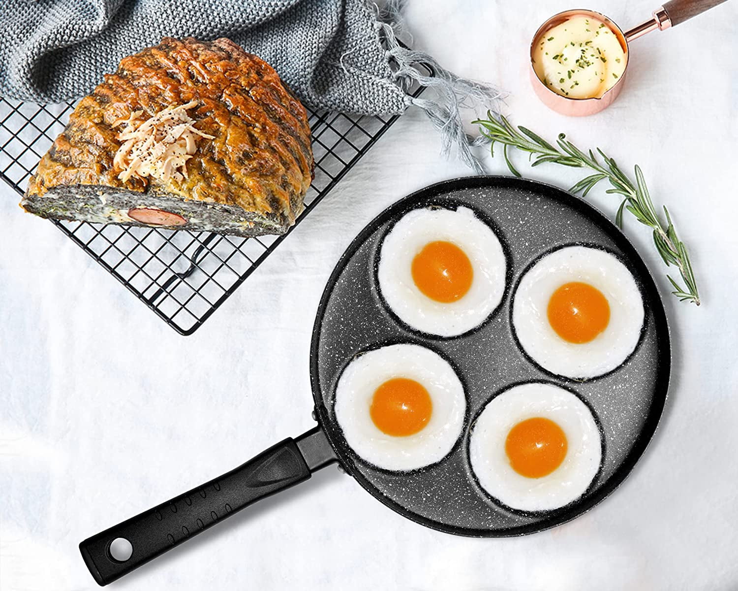 Nonstick Frying Pan with Lid and Spatula, Aluminum Cooker for Healthy ...