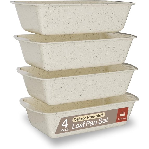 Nonstick Loaf Pan Set pack of 4, Carbon Steel 11" Large Baking Bread ...