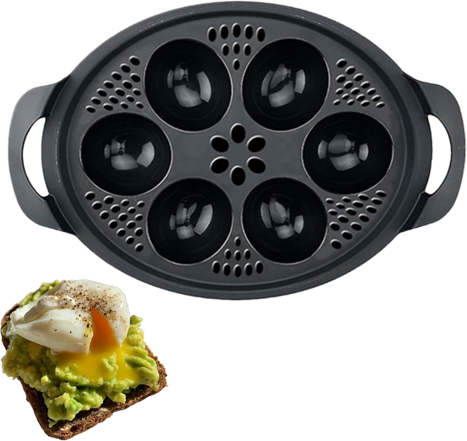 Nonstick Microwave Egg Poacher Insert: 6 in 1 Poached Egg Cooker Egg ...