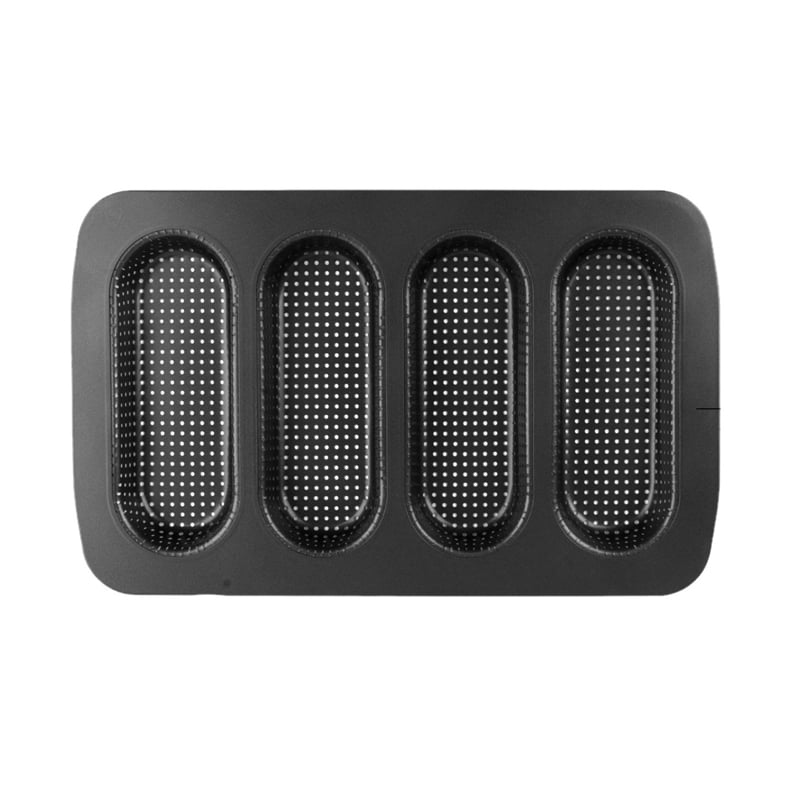 Nonstick Perforated 4 Cup French Bread Mold Carbon Steel Baguette Pan ...