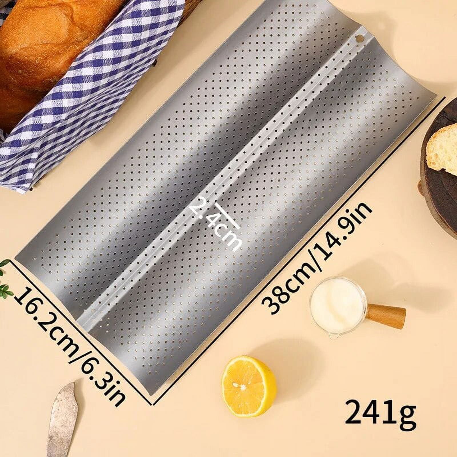 Nonstick Perforated French Bread Baking Pan Carbon Steel Baguette Pan ...