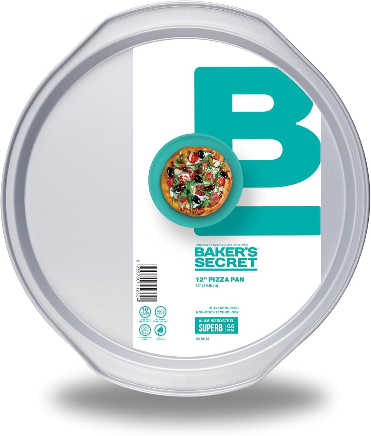 Nonstick Pizza Pan for Oven 14", Baking Area 12", Aluminized Steel ...