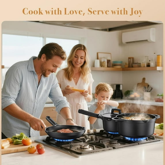 Nonstick Pots and Pans Set, Non Stick Cookware Set 14 Pcs, Induction ...