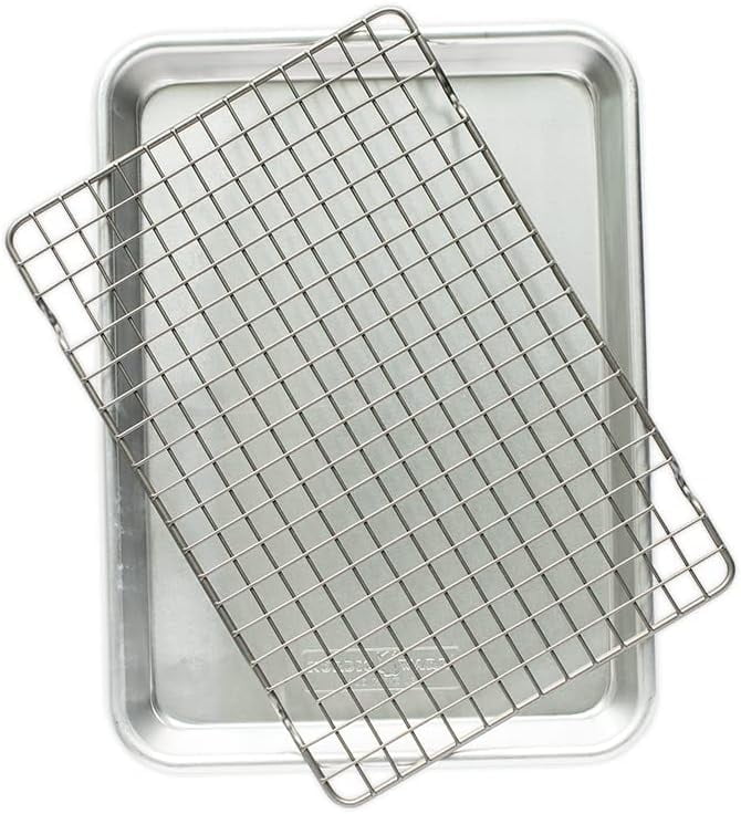 Nonstick Quarter Baking Sheet with Oven-Safe Grid – Perfect for ...