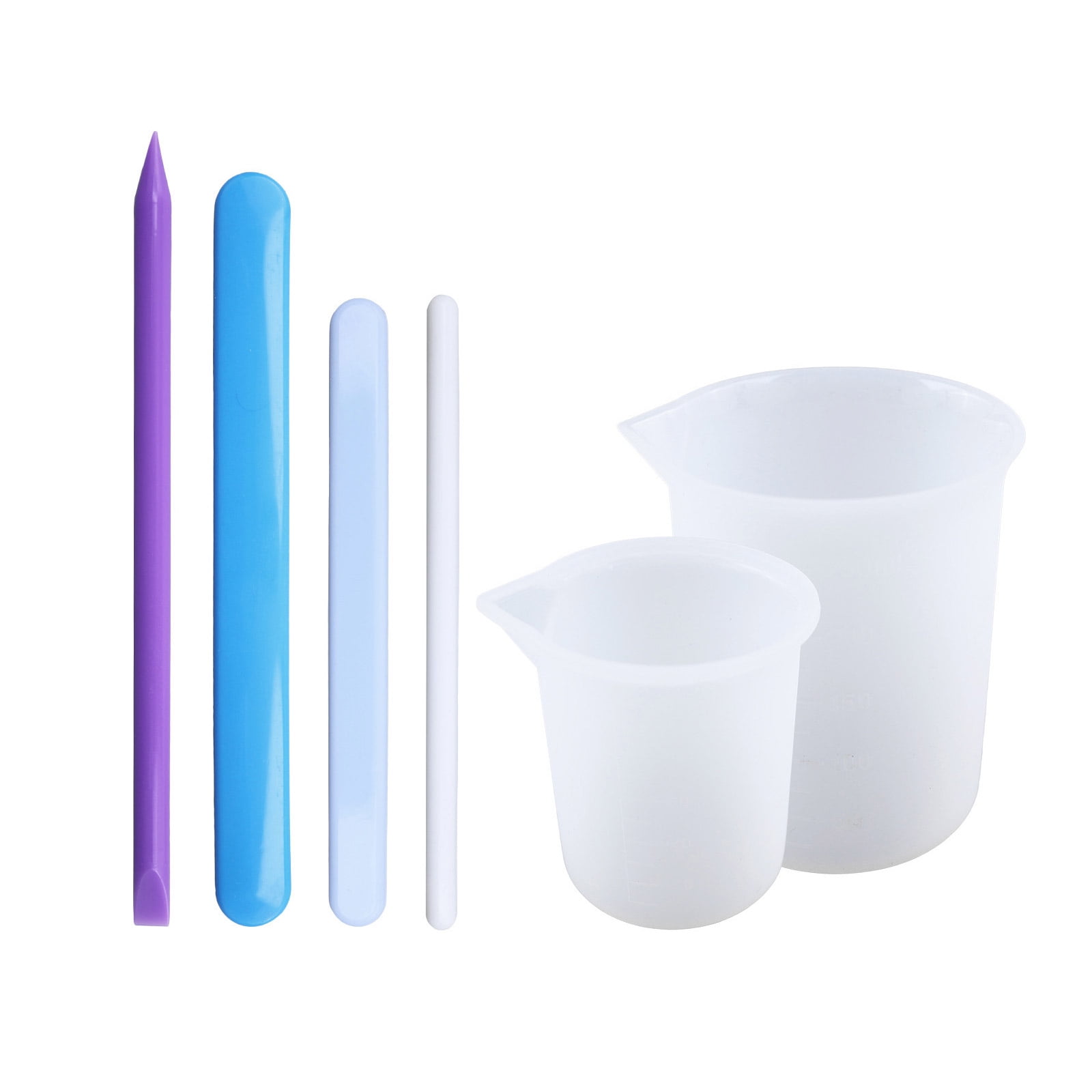 Nonstick Reusable Silicone Stir Sticks Measuring Cups Tool Kit for ...