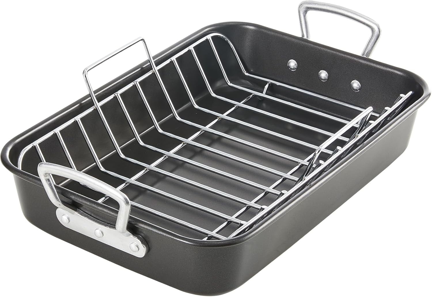 Nonstick Roasting Pan with Rack 15 x 11 inch - Turkey Roaster Pan for ...