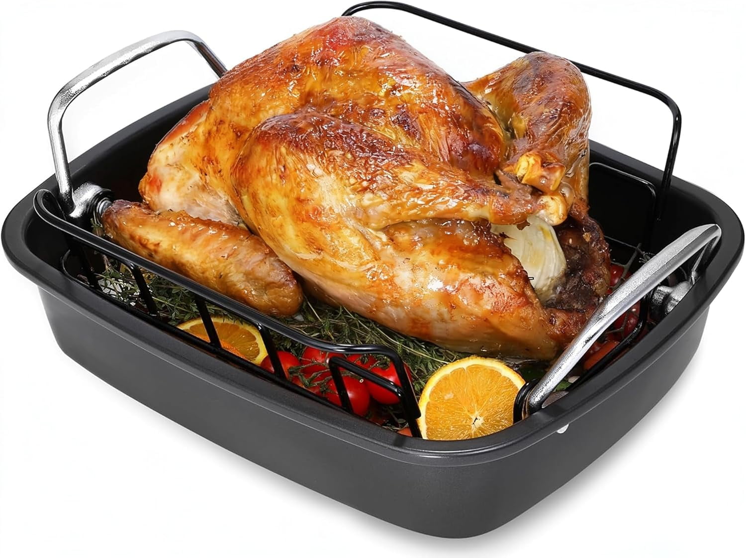 Nonstick Roasting Pan with Rack, Turkey Roasting Pan for Oven, Lar ...