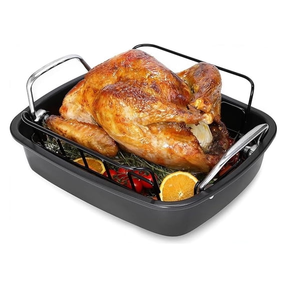 Nonstick Roasting Pan with Rack, Turkey Roasting Pan for Oven, Large ...