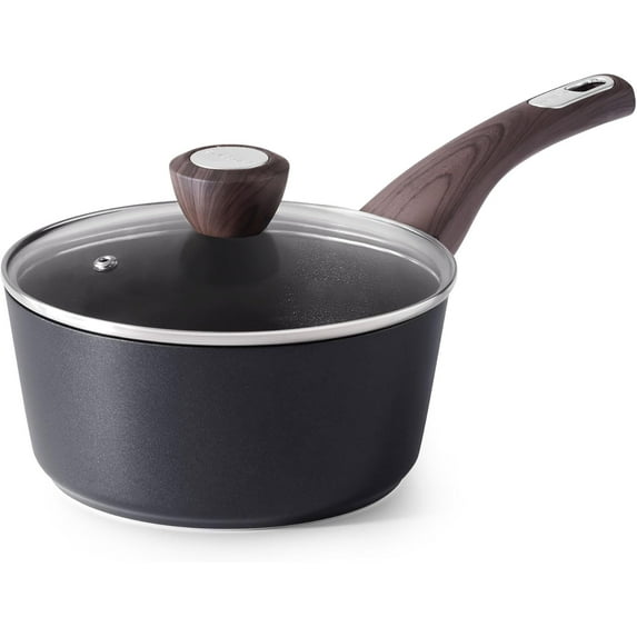 Nonstick Sauce Pan with Lid, 1.5 Quart Small Saucepan, Cooking Pot with ...