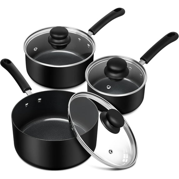Nonstick Saucepan with Lid, Ceramic Sauce Pan Sets, Easy to Clean Sauce ...