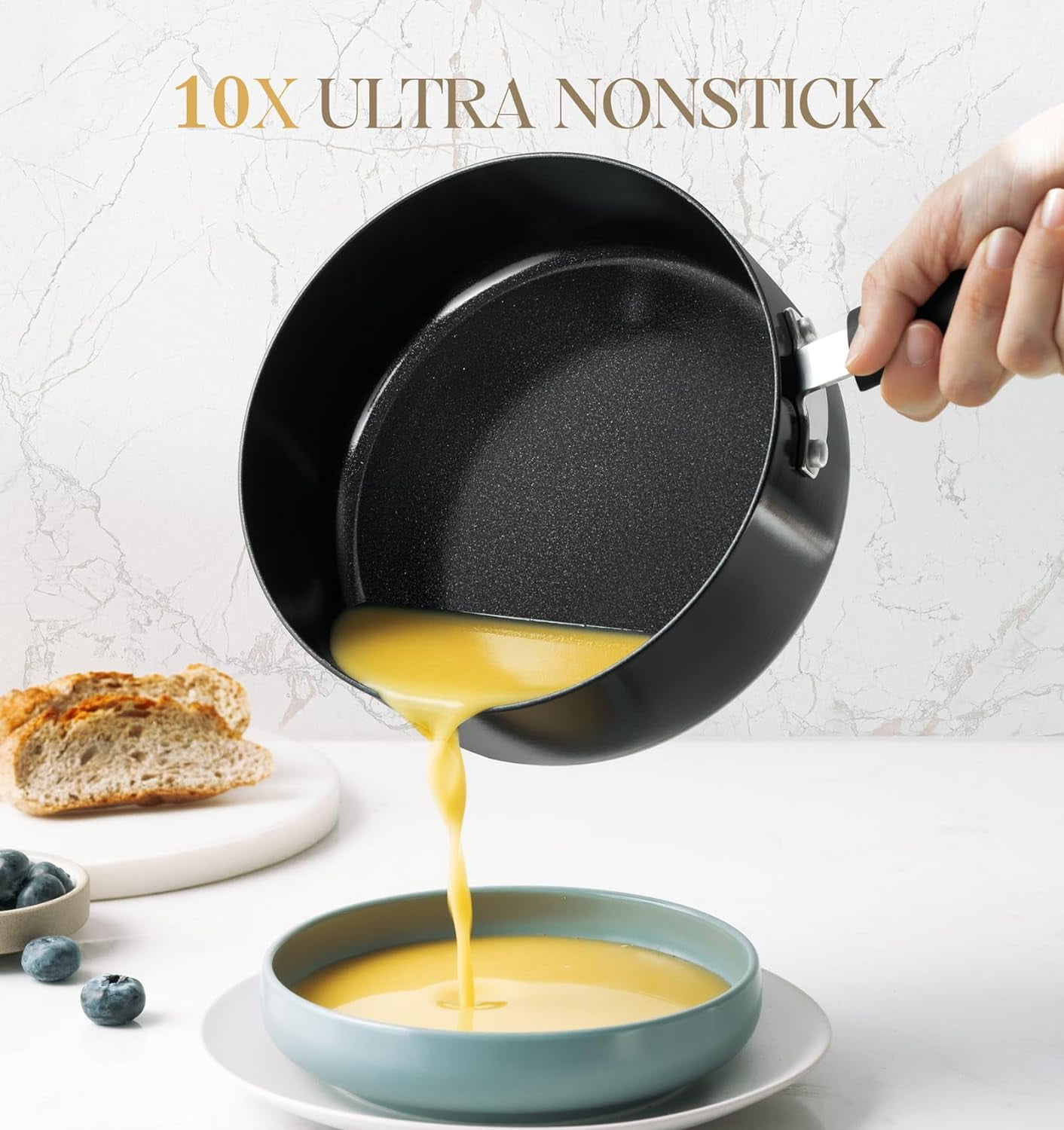 Nonstick Saucepan with Lid, Ceramic Sauce Pan Sets, Easy to Clean Sauce ...
