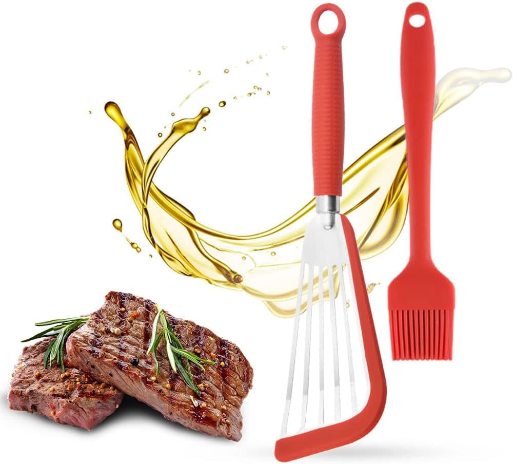 Nonstick Spatula Turner, 12.4" Long Barbecue Turners Thin Slotted ...
