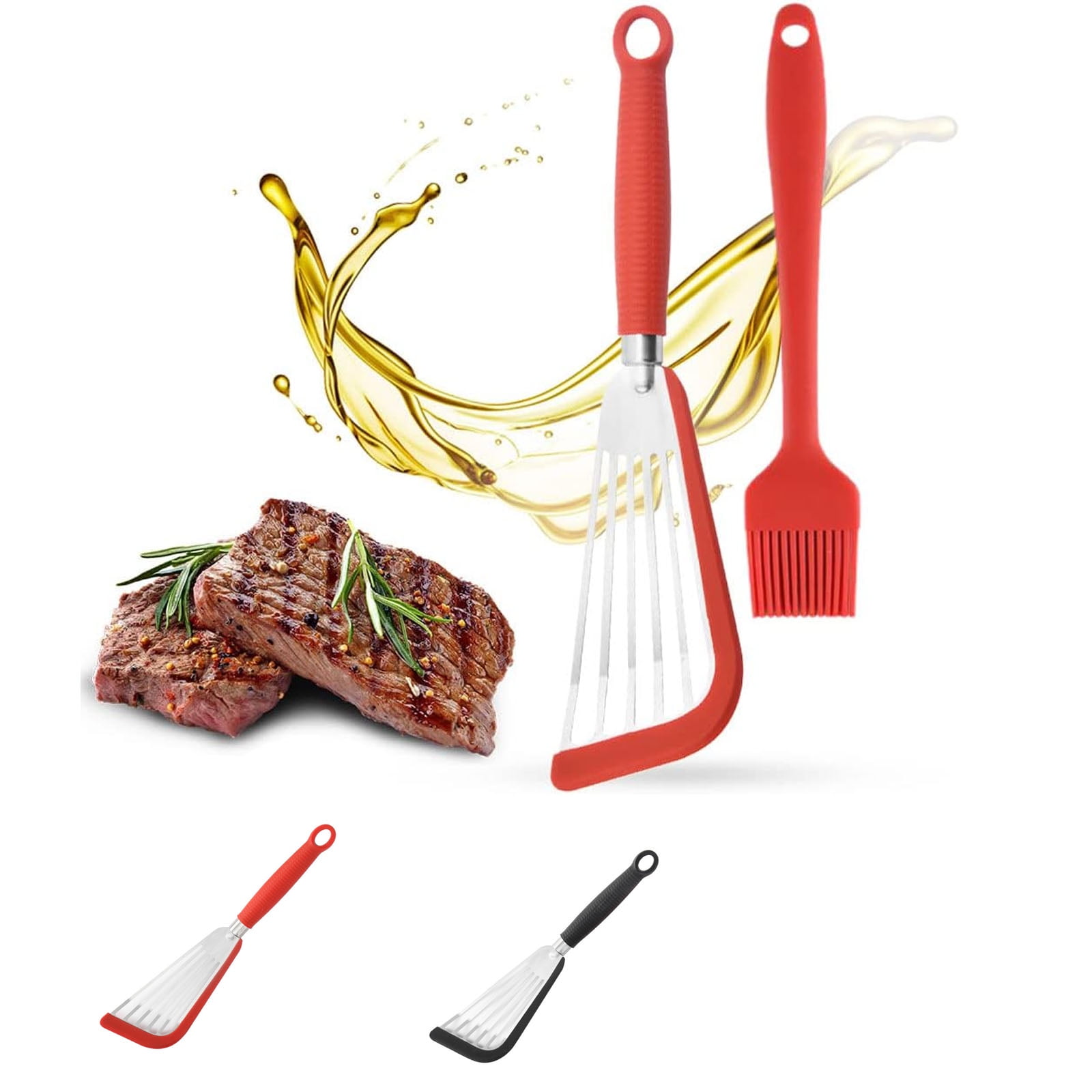 Nonstick Spatula Turner,Heat Resistant Silicone Edge for Nonstick ...