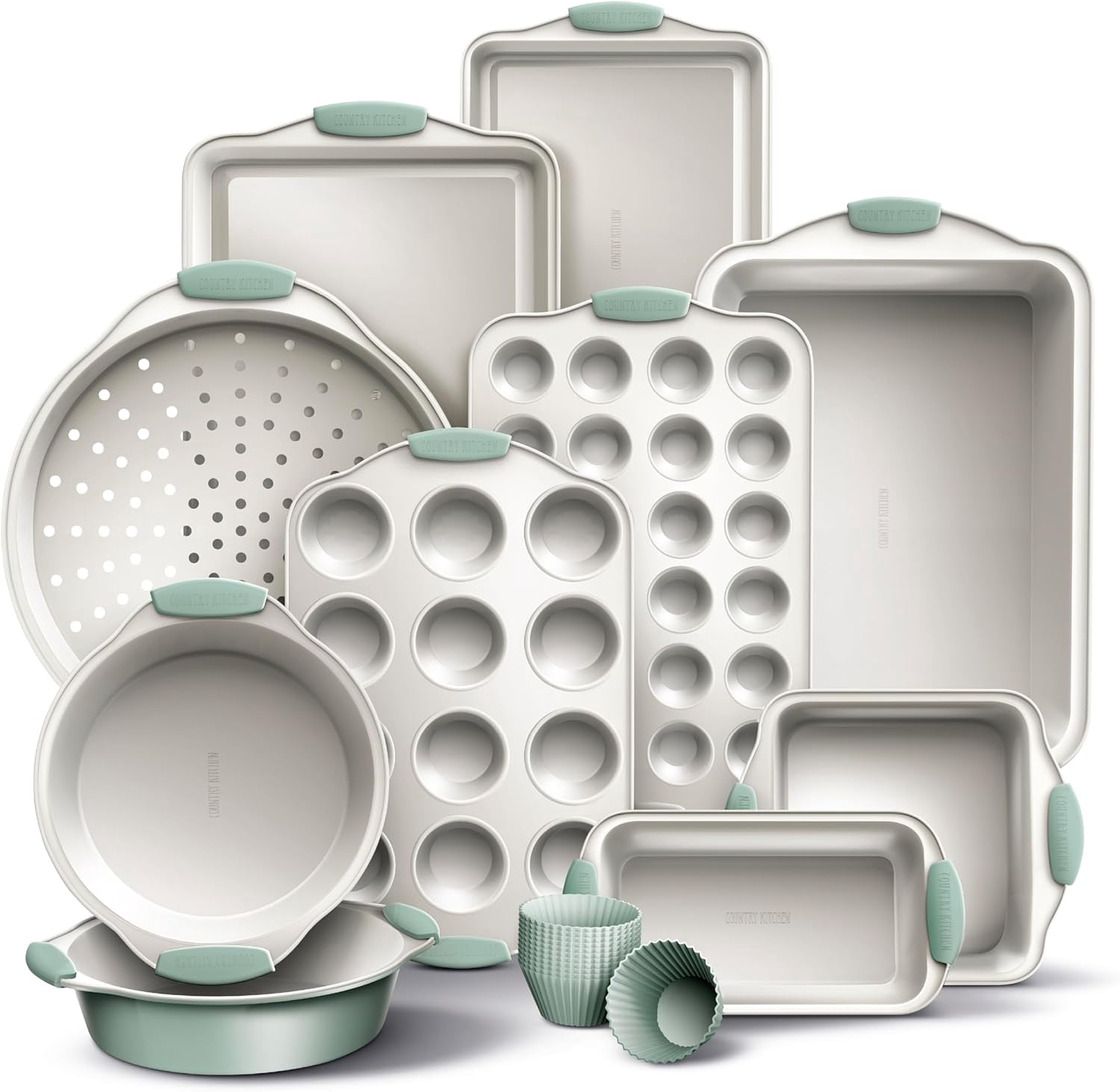 Nonstick Stackable Bakeware Set - Durable, Easy Release Baking Set- 22 ...