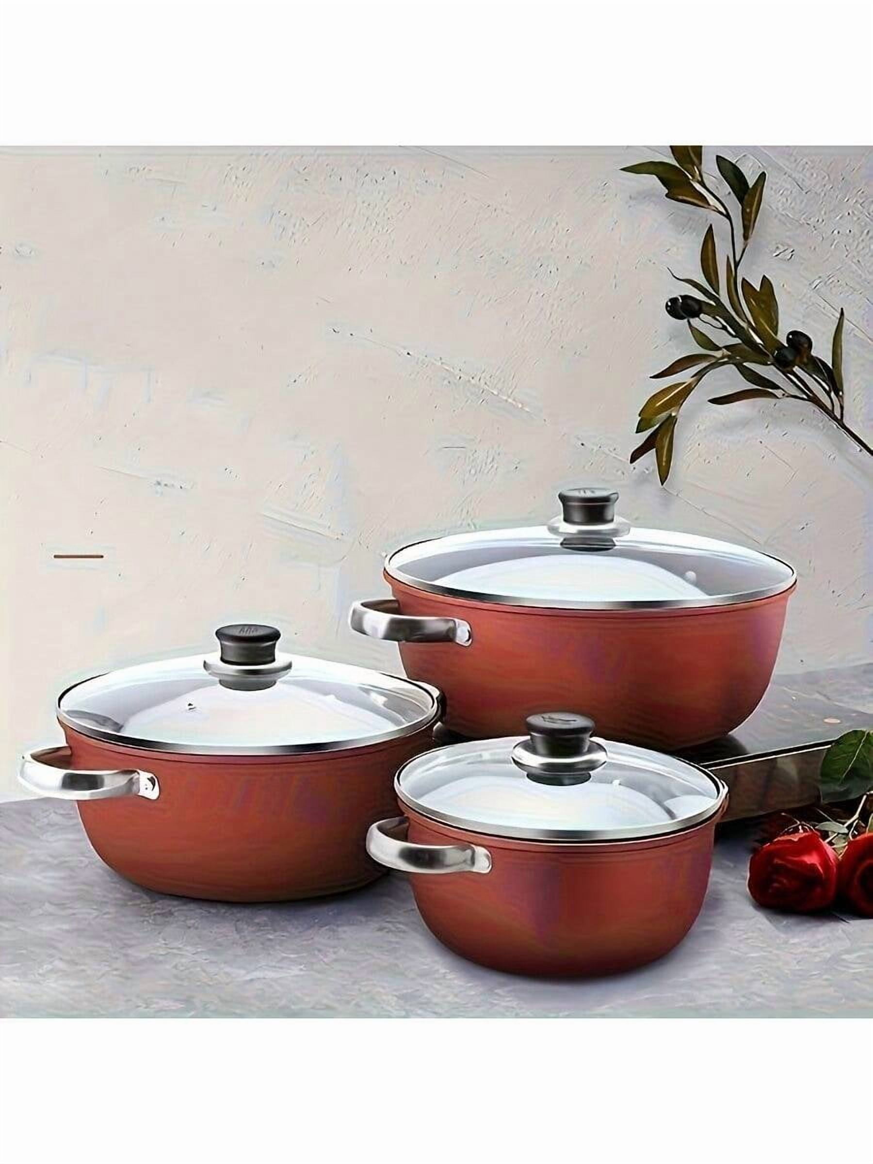 Nonstick Stock Pot with Lid, 10 Inch Stone Derived Induction Compatible ...