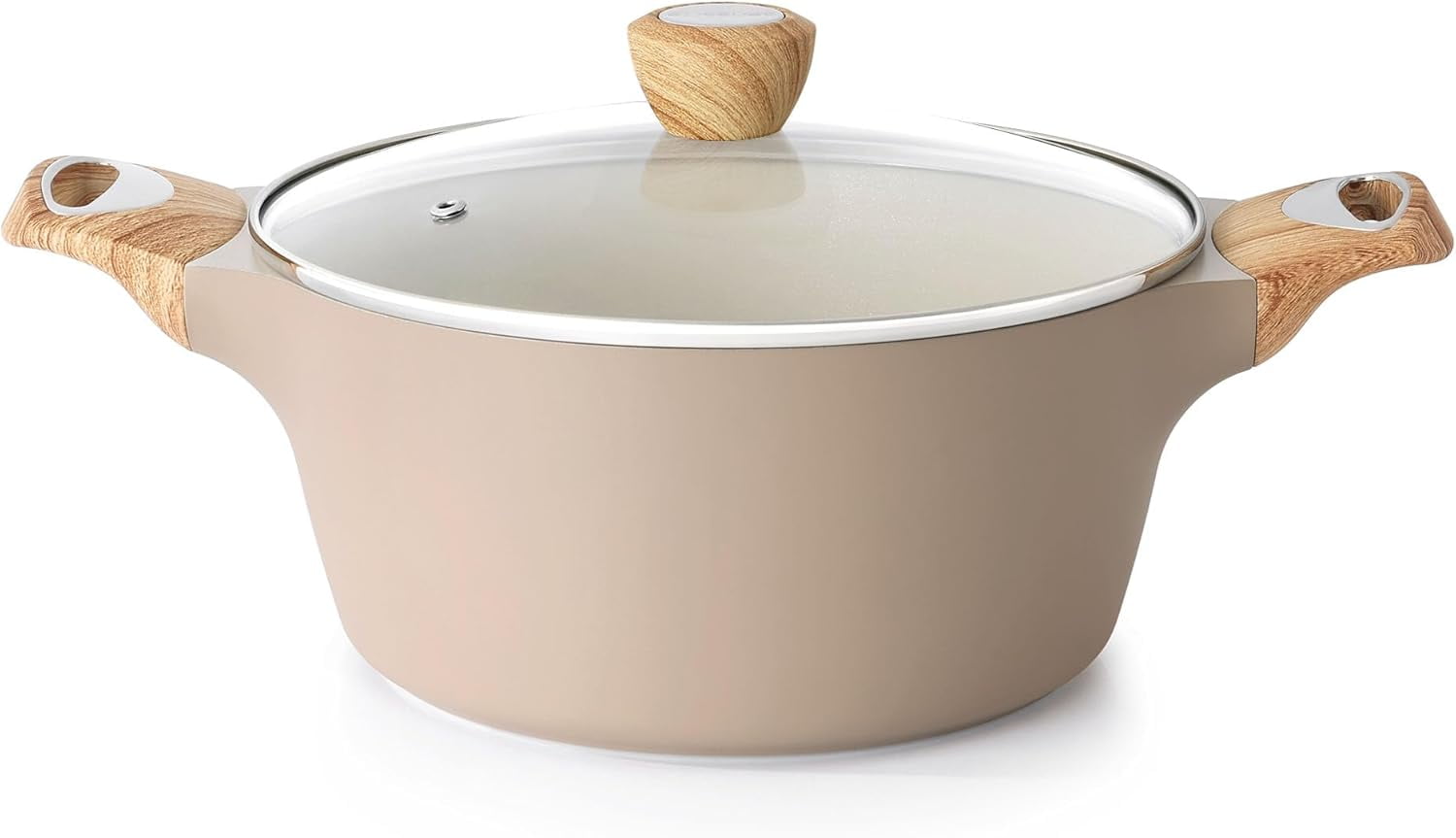 Nonstick Stock Pot with Lid, 2.6/4.5/6.6 QT Soup Pot Casserole Pot ...