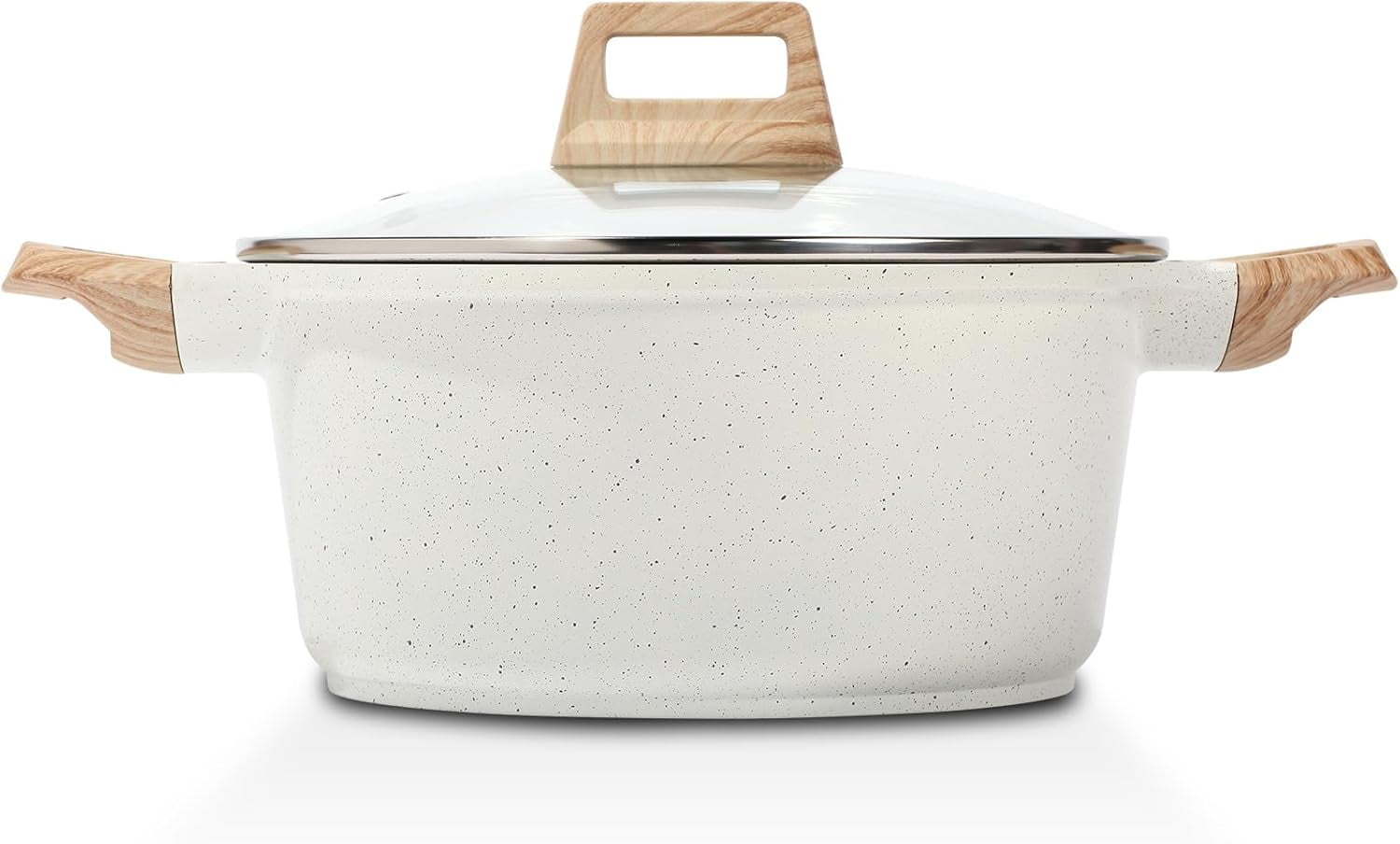 Nonstick Stock Pot with Lid, 5 Quart Granite Casserole Large Soup Pot ...